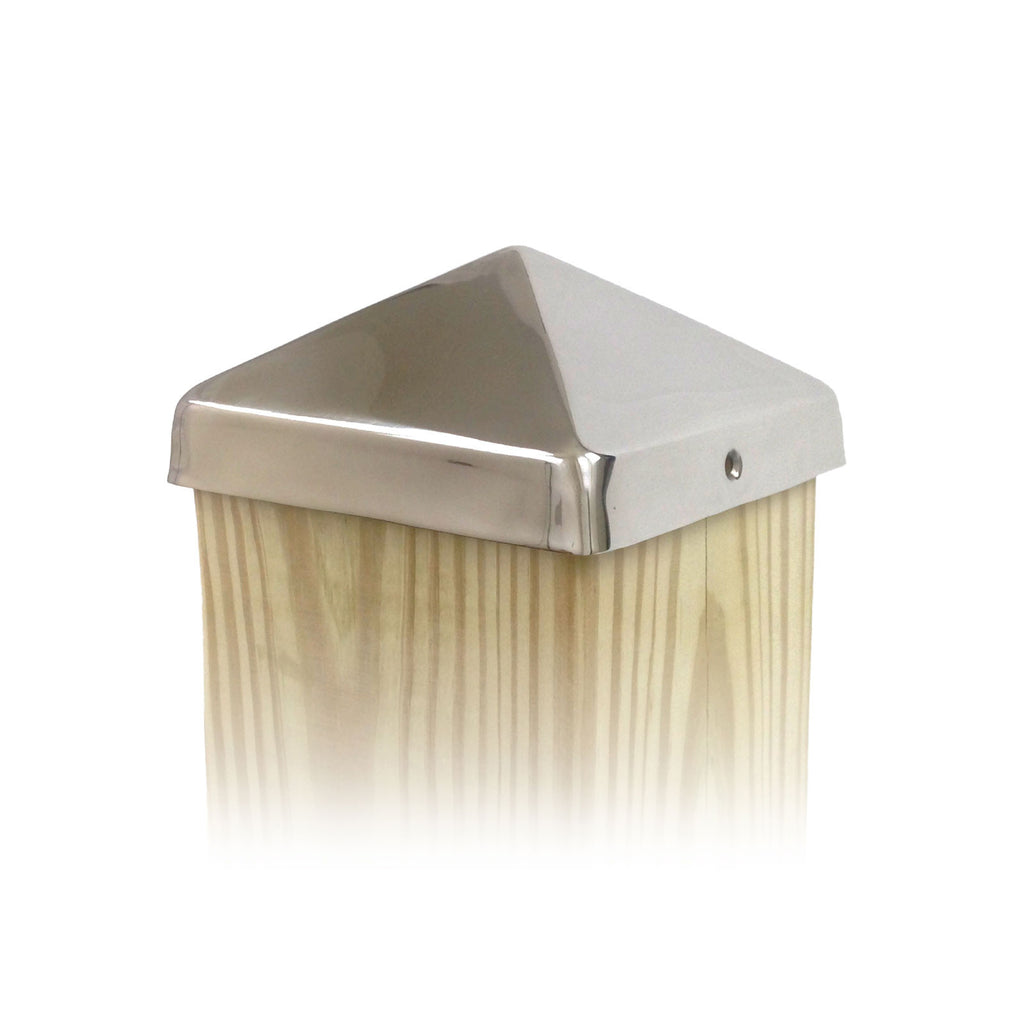 Stainless Steel Fence Post Cap - 4x4, 5x5, 6x6, 8x8 | Copper Tops USA